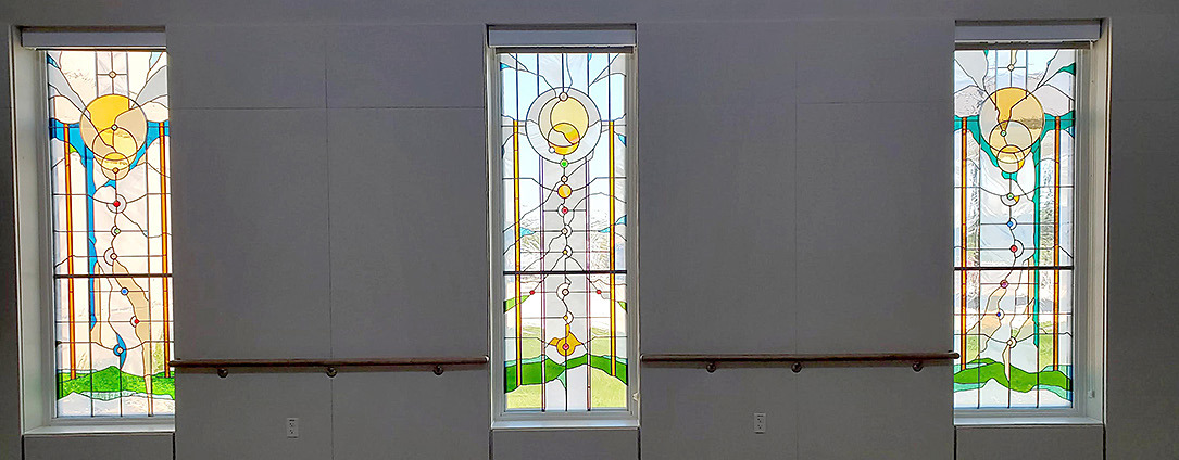 Stained glass windows installed in chapel at hospital/nursing home ...